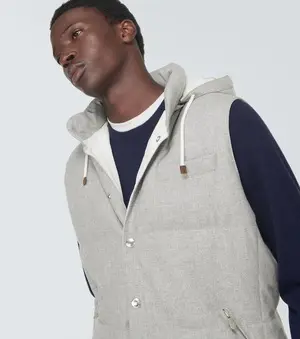 Brunello Cucinelli Wool-blend Down Vest