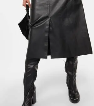 JOSEPH Sidena Leather Midi Skirt - Black