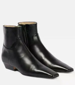 Khaite Marfa Leather Ankle Boots