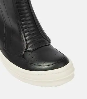 Rick Owens Leather High Top Sneakers