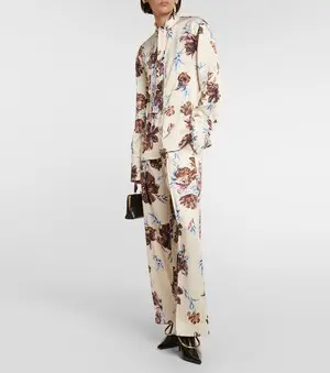 JIL SANDER Floral Print Wide-leg Pants