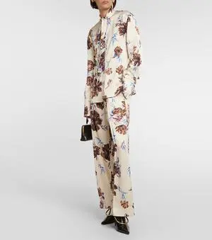 JIL SANDER Floral Print Wide-leg Pants - Multicoloured