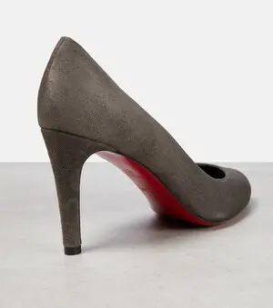 CHRISTIAN LOUBOUTIN Pumppie 85 Suede Pumps - Grey
