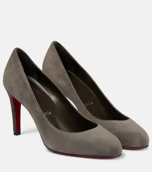 CHRISTIAN LOUBOUTIN Pumppie 85 Suede Pumps - Grey
