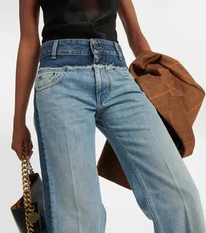 Stella McCartney Paneled High-rise Wide-leg Jeans