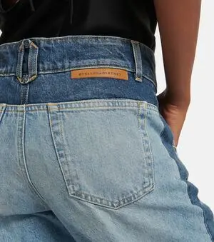 Stella McCartney Paneled High-rise Wide-leg Jeans