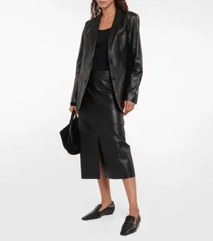 JOSEPH Jacques Leather Blazer - Black