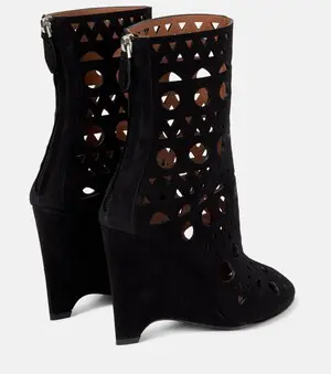 Alaïa Vienne Suede Wedge Ankle Boots