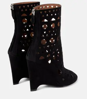 Alaïa Vienne Suede Wedge Ankle Boots