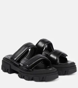 GIA BORGHINI Adelaide Leather Sandals - Black