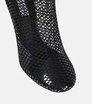 Alaïa La Cage Mesh And Pu Wedge Ankle Boots