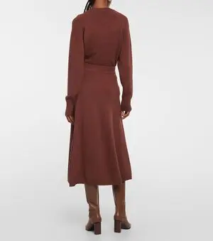 JOSEPH Silk-blend Midi Skirt