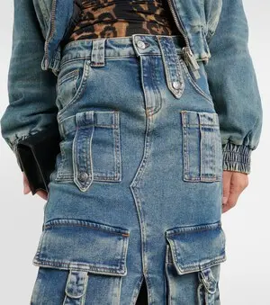 Blumarine Denim Midi Skirt