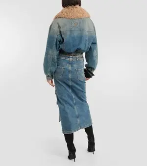 Blumarine Denim Midi Skirt
