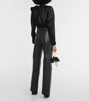 Magda Butrym High-rise Wide-leg Leather Trousers