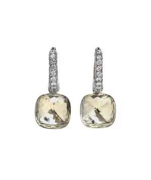 Pomellato Nudo Classic 18kt Rose And Gold Earrings With Topaz And Diamonds - White