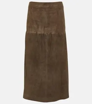 JOSEPH Sacha Suede Midi Skirt