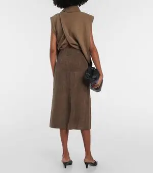 JOSEPH Sacha Suede Midi Skirt