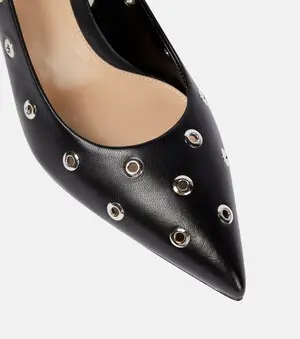 GIANVITO ROSSI Lydia Studded Leather Slingback Pumps