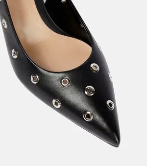GIANVITO ROSSI Lydia Studded Leather Slingback Pumps