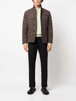 MOORER Padded Leather Jacket