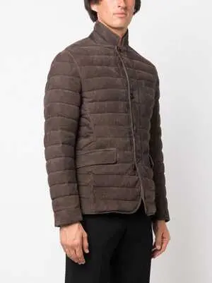 MOORER Padded Leather Jacket