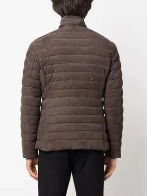 MOORER Padded Leather Jacket