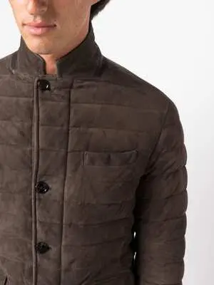 MOORER Padded Leather Jacket