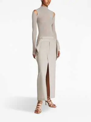 DION LEE Wool Midi Skirt With Zip Detail