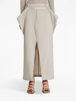 DION LEE Wool Midi Skirt With Zip Detail