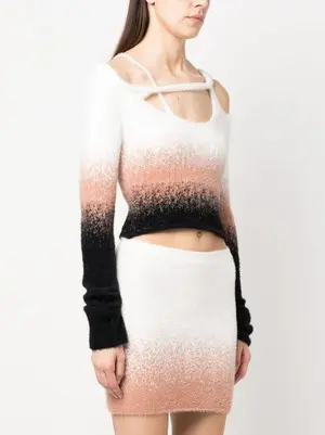 Ottolinger Gradient-effect Off-shoulder Knitted Jumper