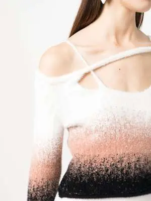 Ottolinger Gradient-effect Off-shoulder Knitted Jumper