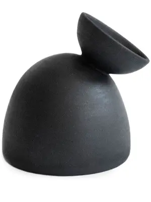 ORIGIN MADE Charred Dome Clay Vase - Black