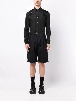 Comme Des Garçons Pleat-detail Cotton Shorts