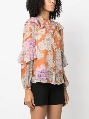 TWINSET Floral-print Ruffled Blouse