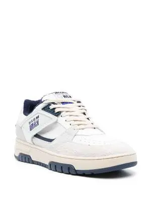 MSGM Colour-block Panelled Leather Sneakers - White