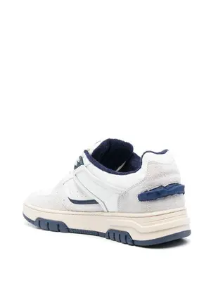 MSGM Colour-block Panelled Leather Sneakers - White