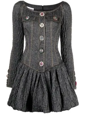 Moschino Crystal-embellished Textured Minidress