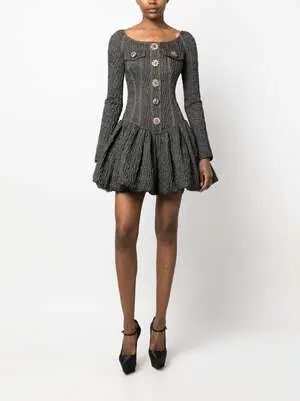 Moschino Crystal-embellished Textured Minidress