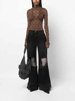 MARINE SERRE Regenerated Moonogram Mesh Top