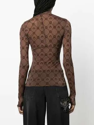MARINE SERRE Regenerated Moonogram Mesh Top