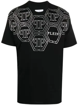 Philipp Plein Ss Hexagon Rhinestone-embellished T-shirt
