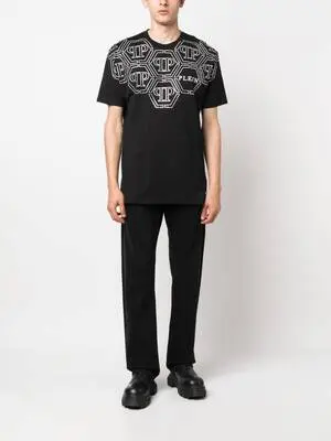 Philipp Plein Ss Hexagon Rhinestone-embellished T-shirt