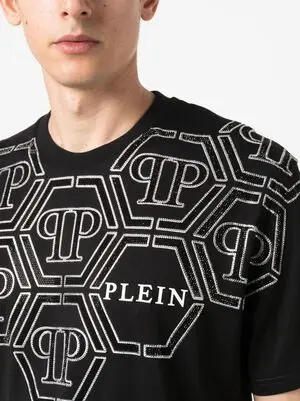 Philipp Plein Ss Hexagon Rhinestone-embellished T-shirt