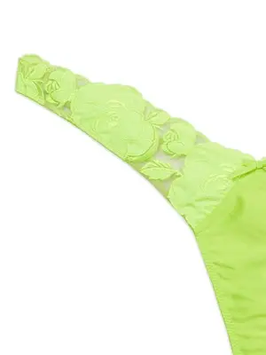 FLEUR DU MAL Rose-embroidery High-leg Thong