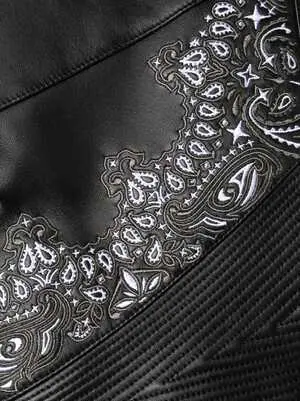 Philipp Plein Bandana-paneled Leather Trousers