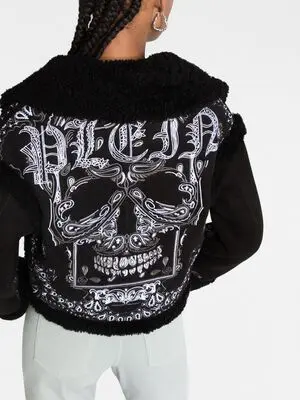 Philipp Plein Paisley Bandana Shearling Jacket