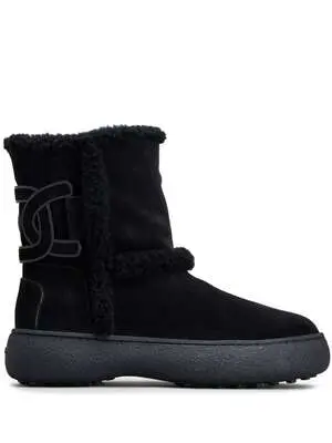 TOD'S Kate Shearling Boots - Black