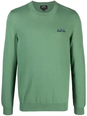 A.p.c. Logo-embroidered Fine-knit Jumper