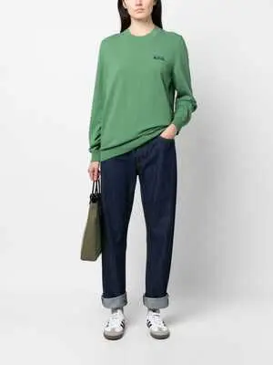 A.p.c. Logo-embroidered Fine-knit Jumper